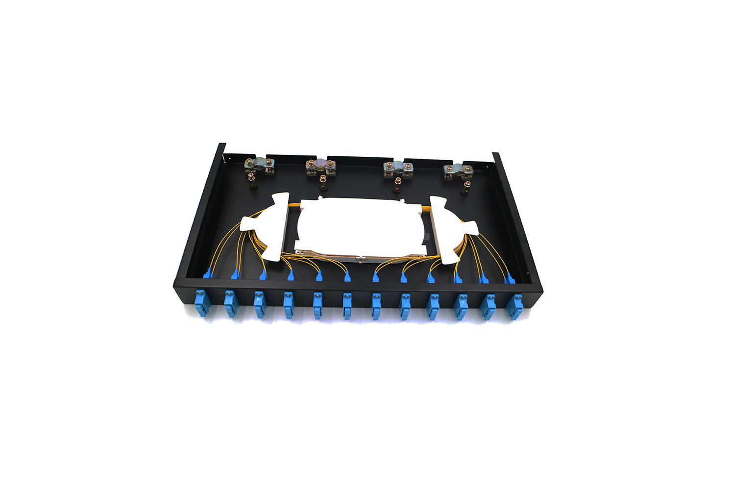 Fiber Optic 12Port SC UPC Simplex Fixed Patch Panel – Spring Optical