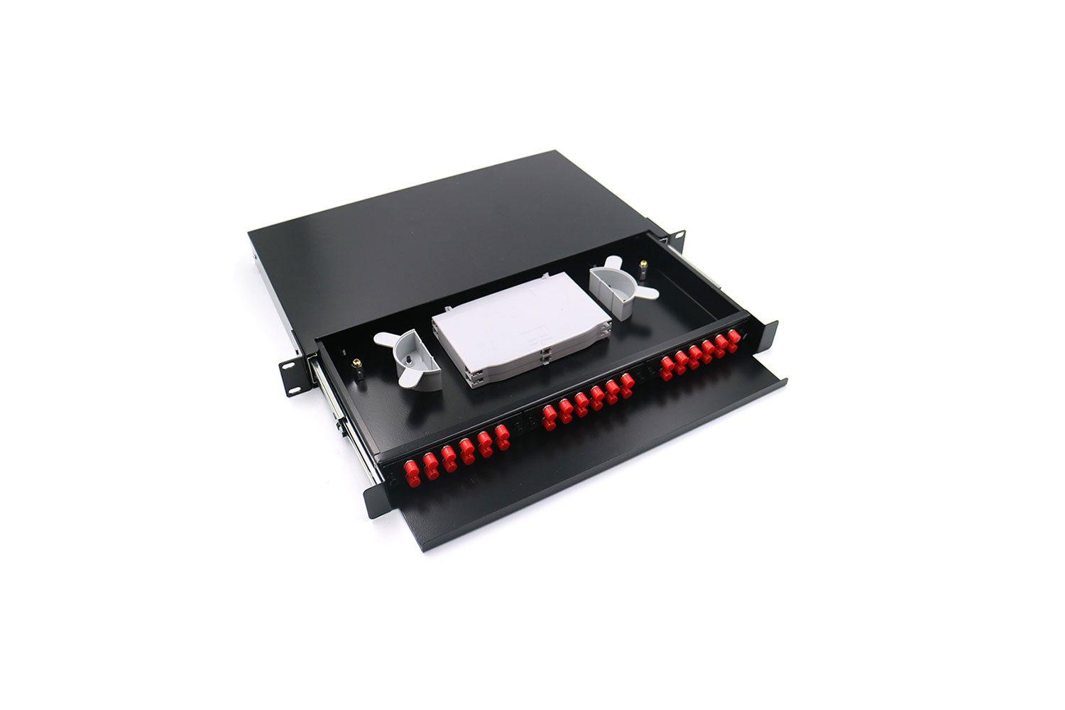 1U FC UPC Simplex Fiber Optic Sliding Patch Panel ODF – Spring Optical