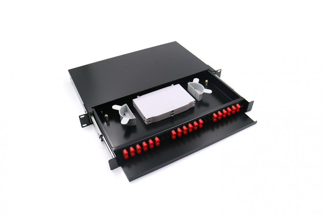 1U FC UPC Fiber Optic Sliding Patch Panel ODF - Spring Optical