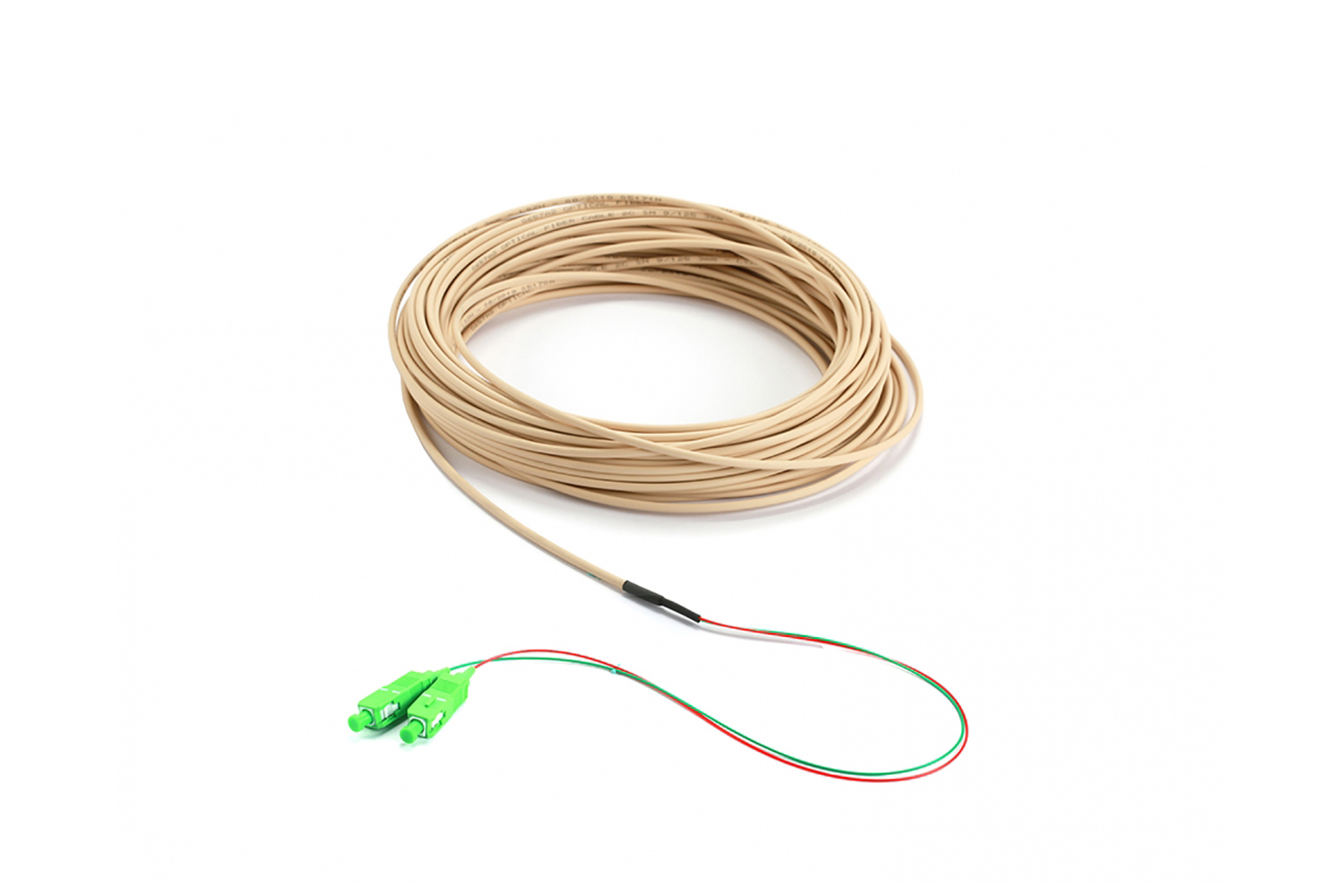 Light Ivory Cream 2 Cores SC/APC Singlemode Fiber Optical Pigtails ...