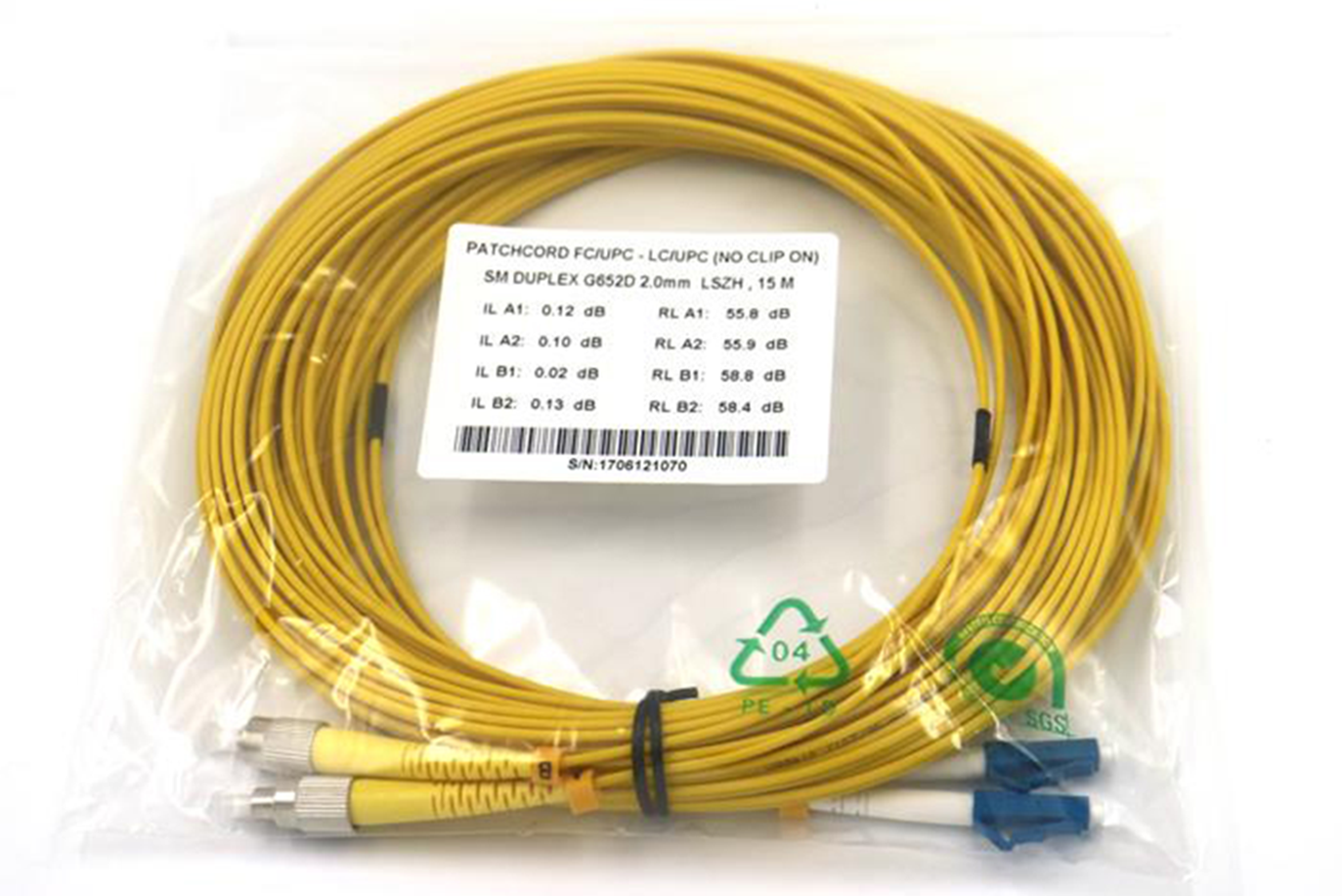 FCUPC-LCUPC SM Duplex G652D LSZH 2.0mm Fiber Optic Patch Cord - Spring ...