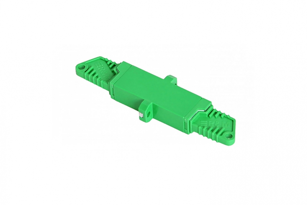 Fiber Optic E2000 APC Adapter FTTH Coupler with Flange - Spring Optical