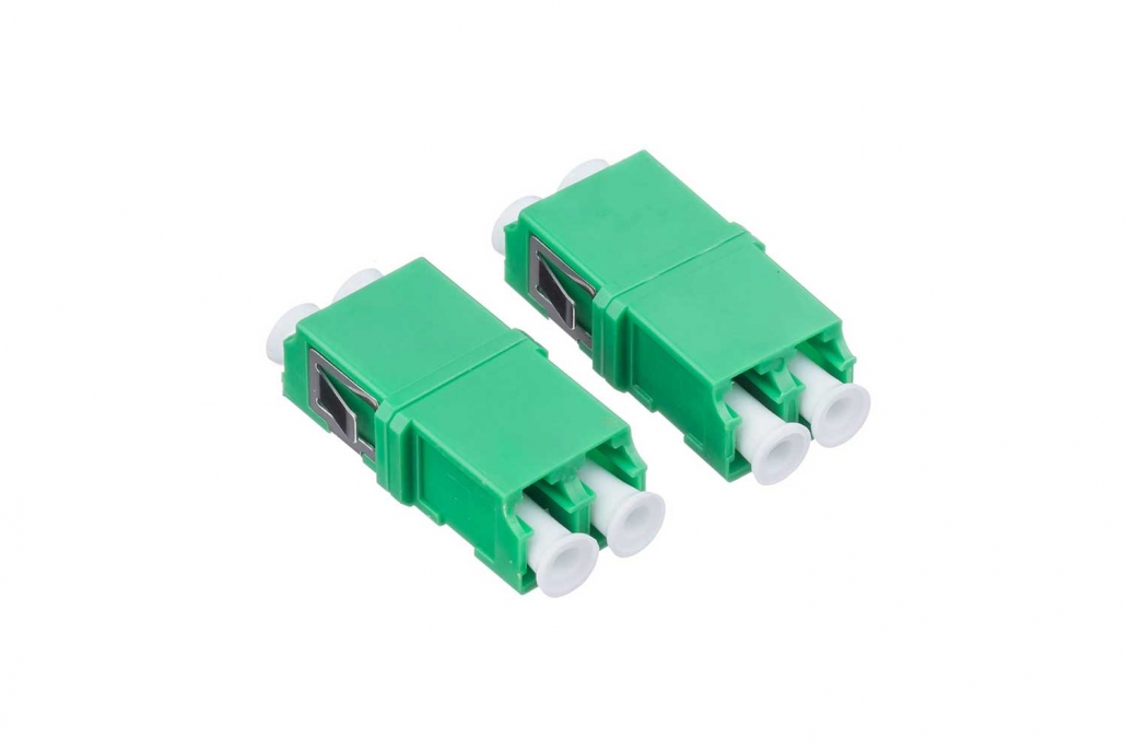 LC/APC SM Duplex Fiber Optic Adapter FTTH Flangeless Coupler - Spring Optical