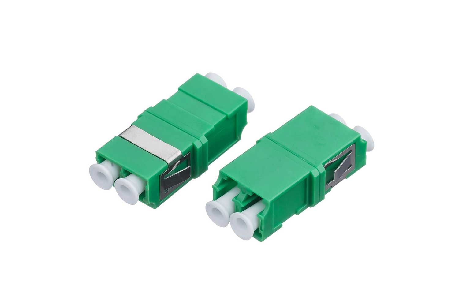 Fiber optic LC Adapter Duplex OM4 with Flange - Spring Optical