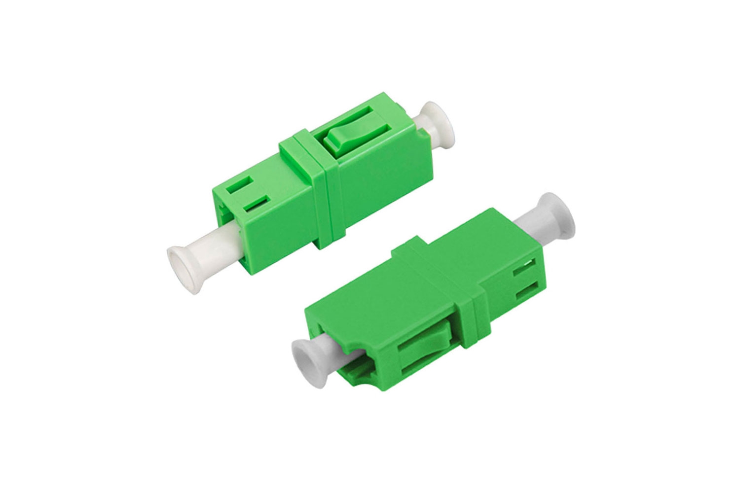LC/APC SM Duplex Fiber Optic Adapter FTTH Flangeless Coupler - Spring Optical