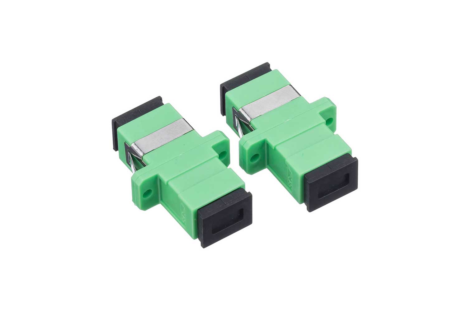 Fiber Optic Adapter Simplex SM SC/APC Adapter Green Color with Flange ...