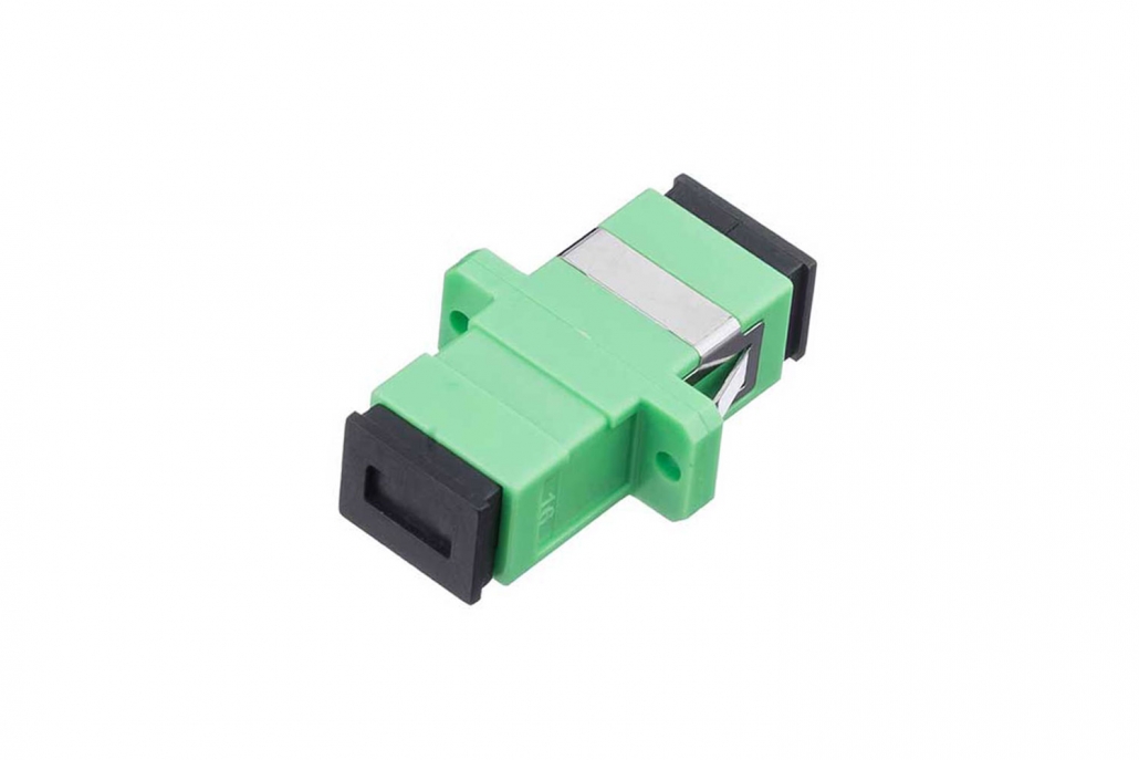 Fiber Optic Adapter Simplex SM SC/APC Adapter Green Color with Flange ...