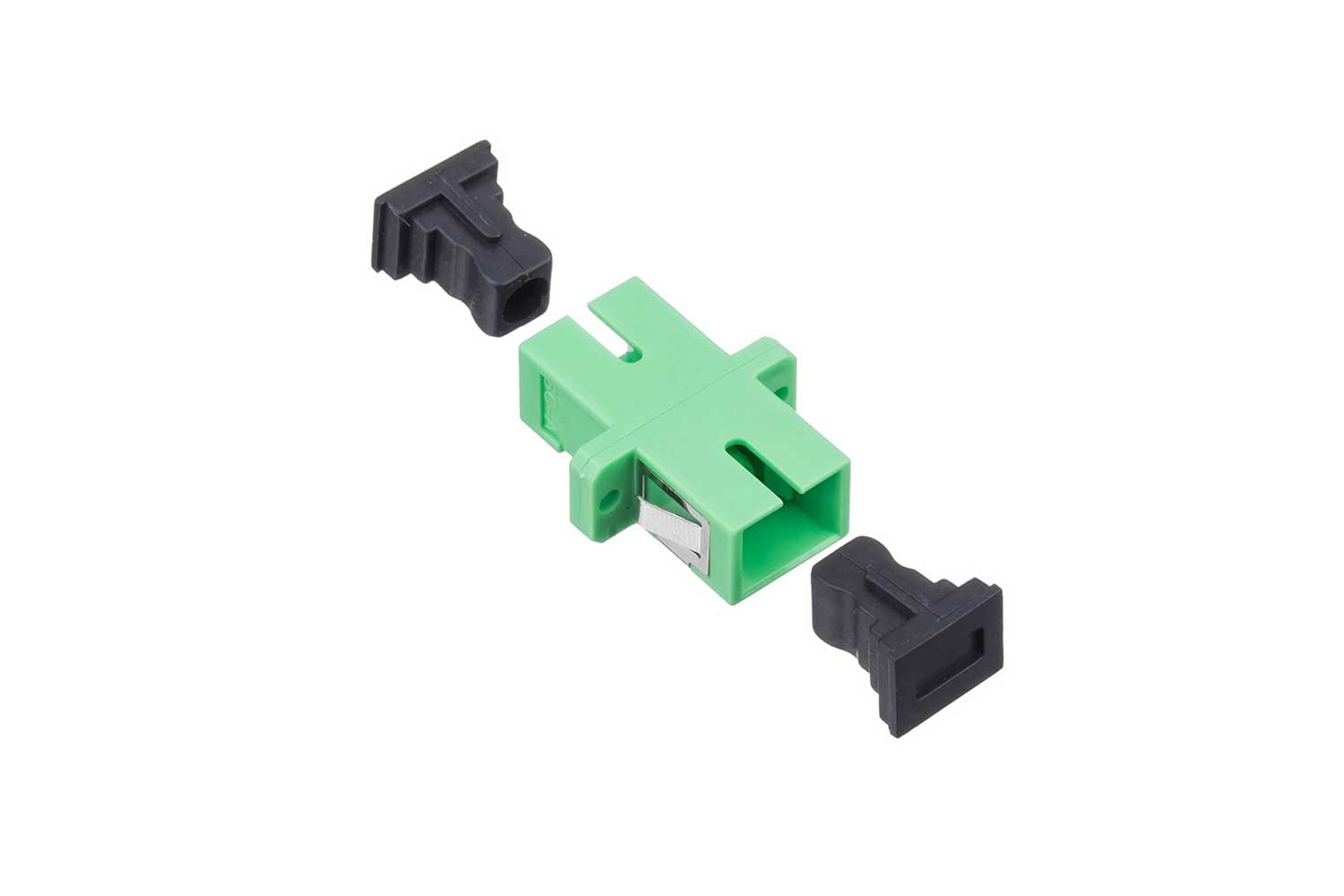 Fiber Optic Adapter Simplex SM SC/APC Adapter Green Color with Flange ...