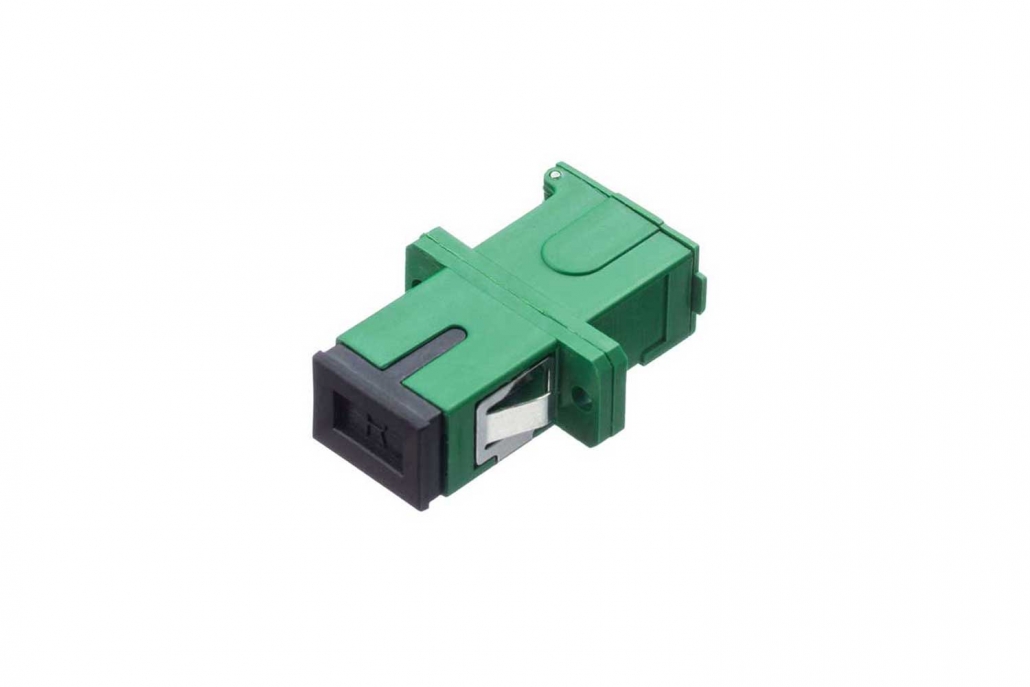 Fiber Optical Adapter With Shutter SC/APC Green Adapter - Spring Optical