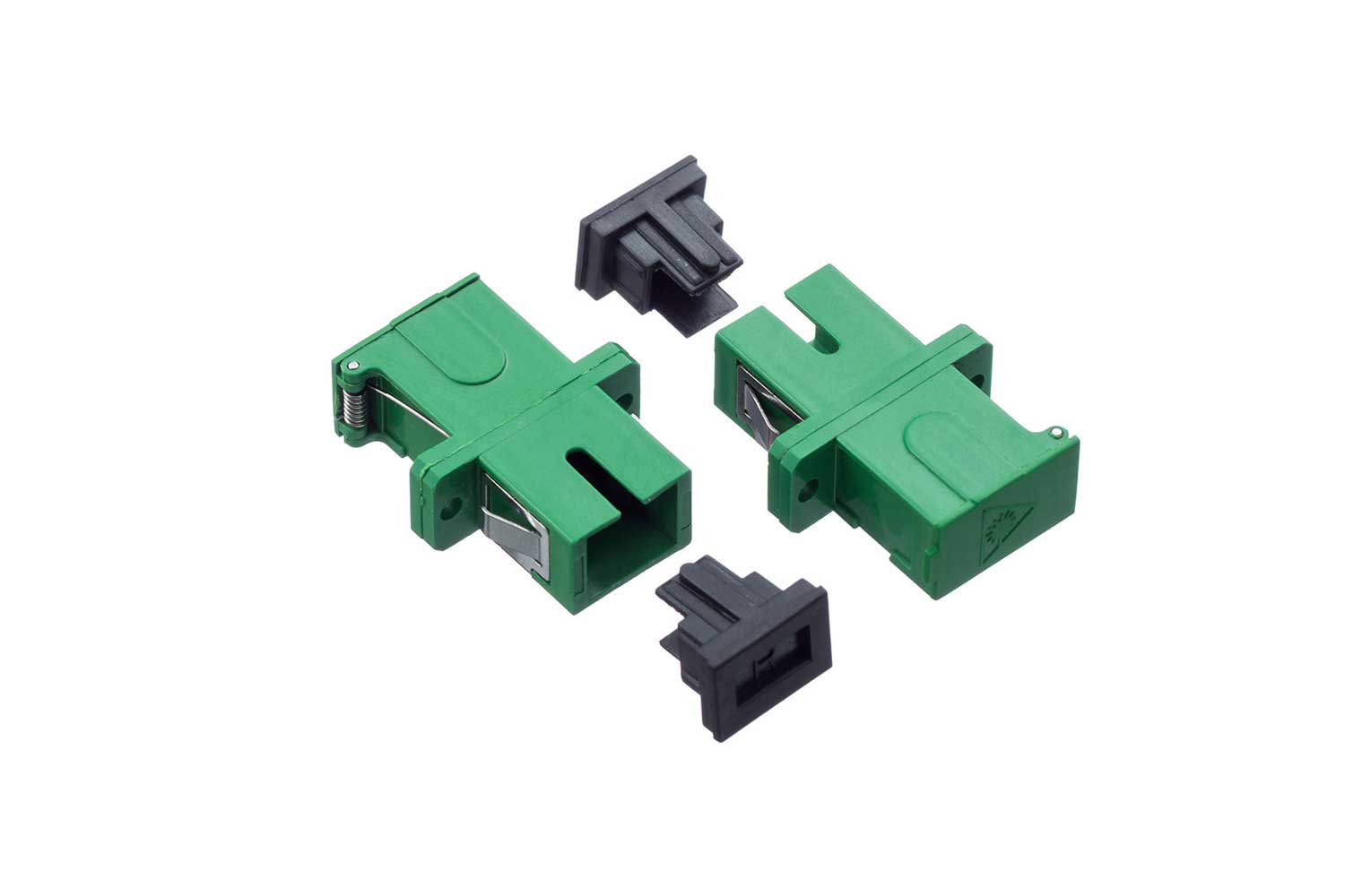 Fiber Optical Adapter With Shutter SC/APC Green Adapter - Spring Optical