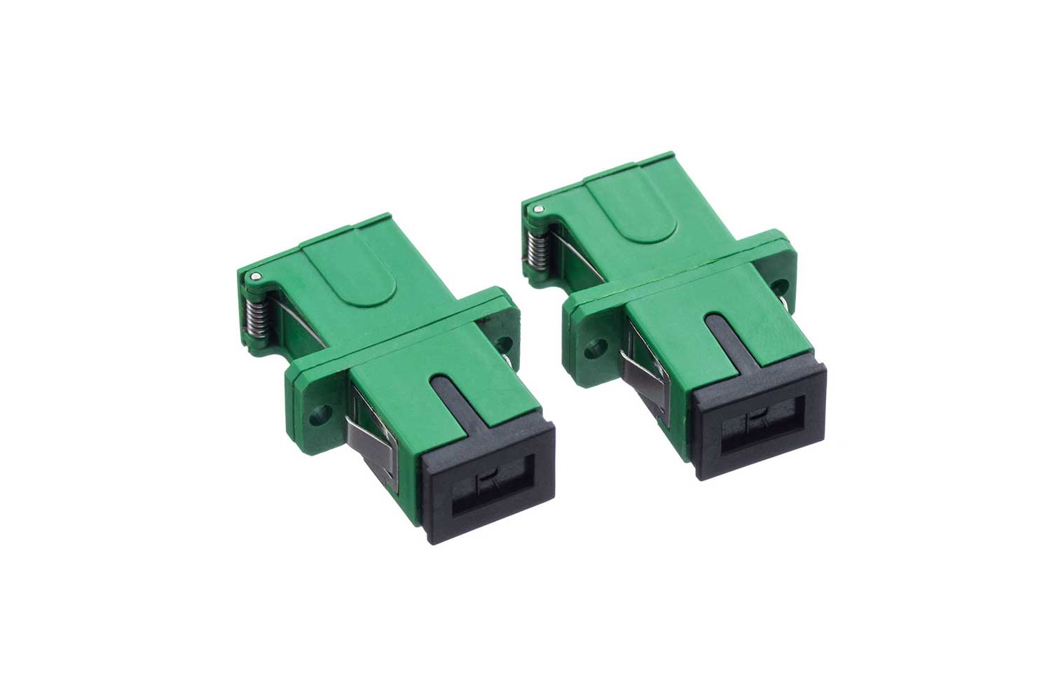 Fiber Optical Adapter With Shutter SC/APC Green Adapter - Spring Optical