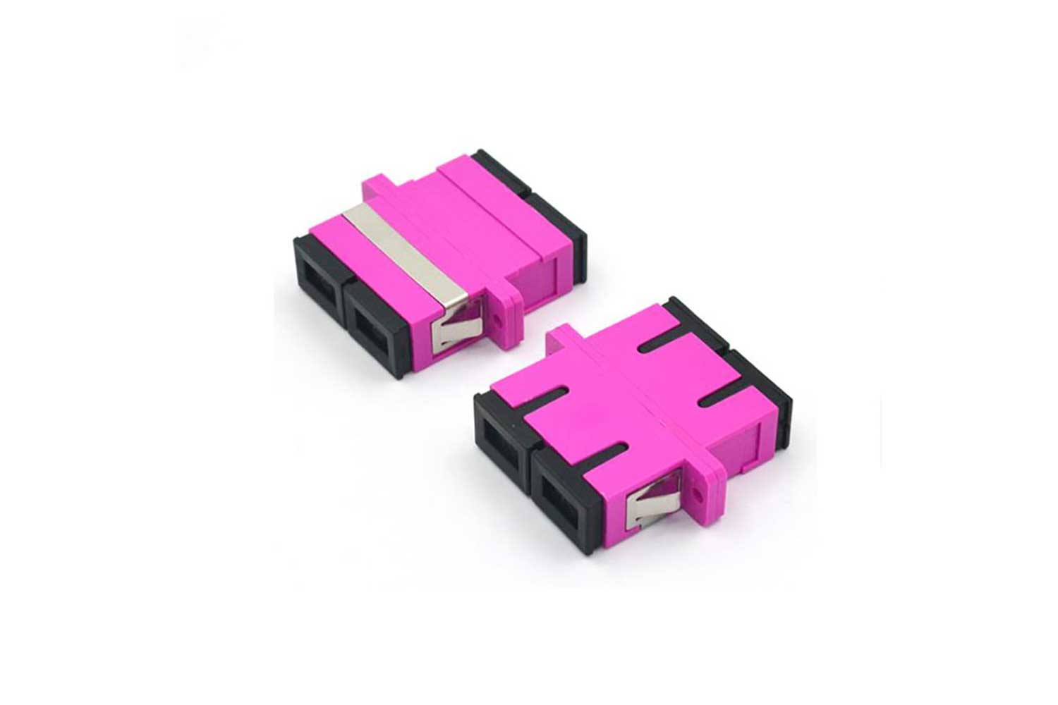 Optical SC Adapter Duplex OM4 Fiber Optic Coupler with Flange – Spring ...