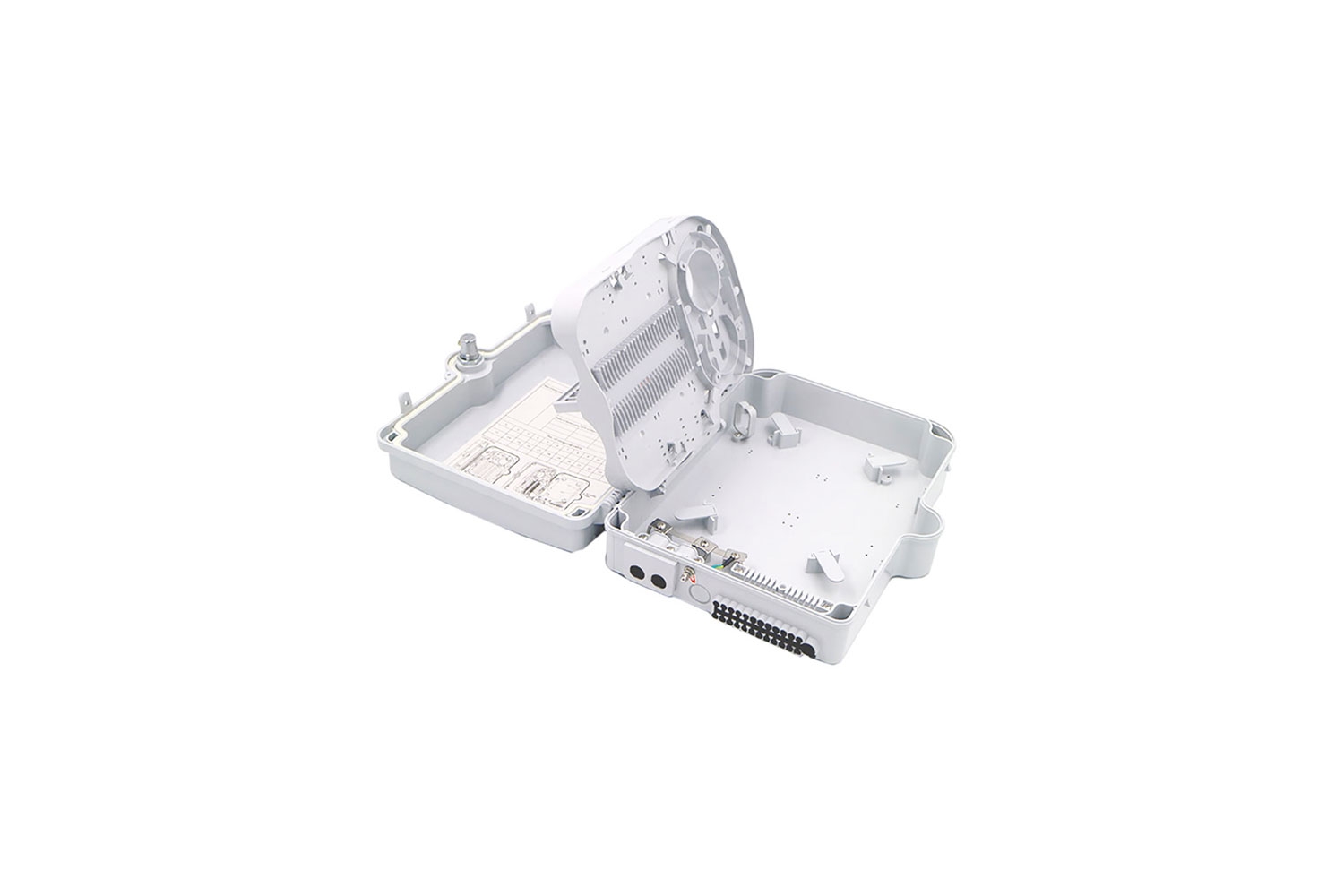 Wall Mounted 4 Port Fiber Optic Terminal Box - Spring Optical