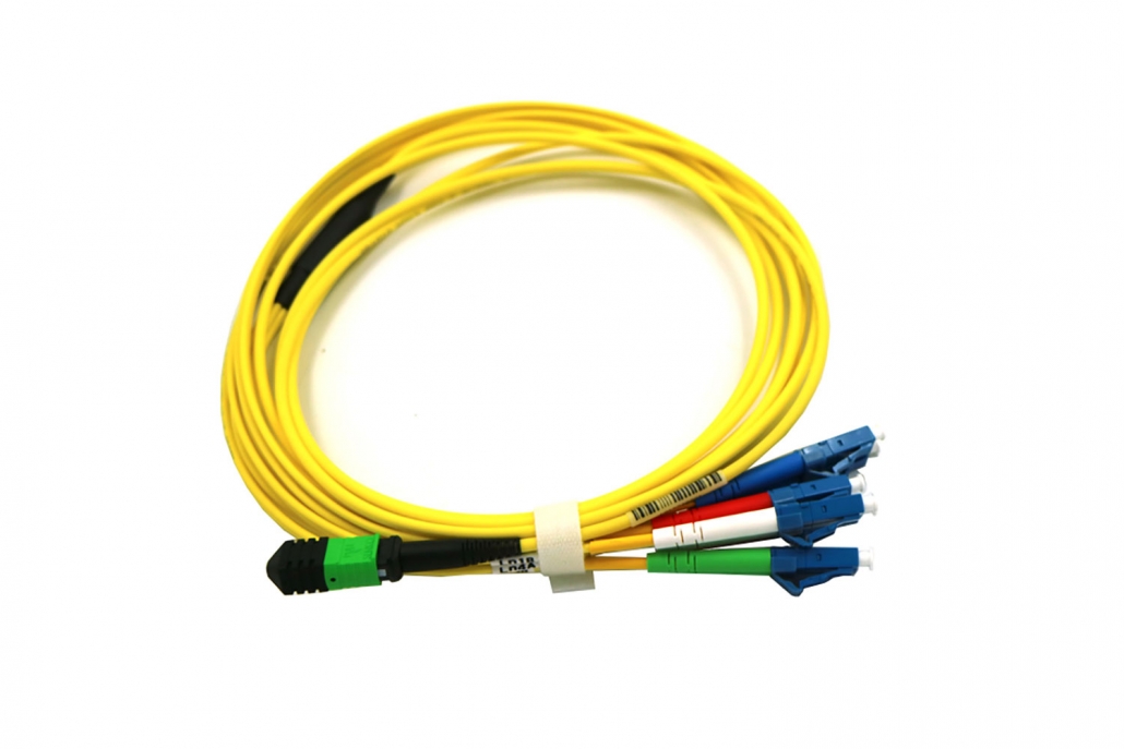 MPO APC to 4 LC Duplex connector SM fiber optic break out cable ...