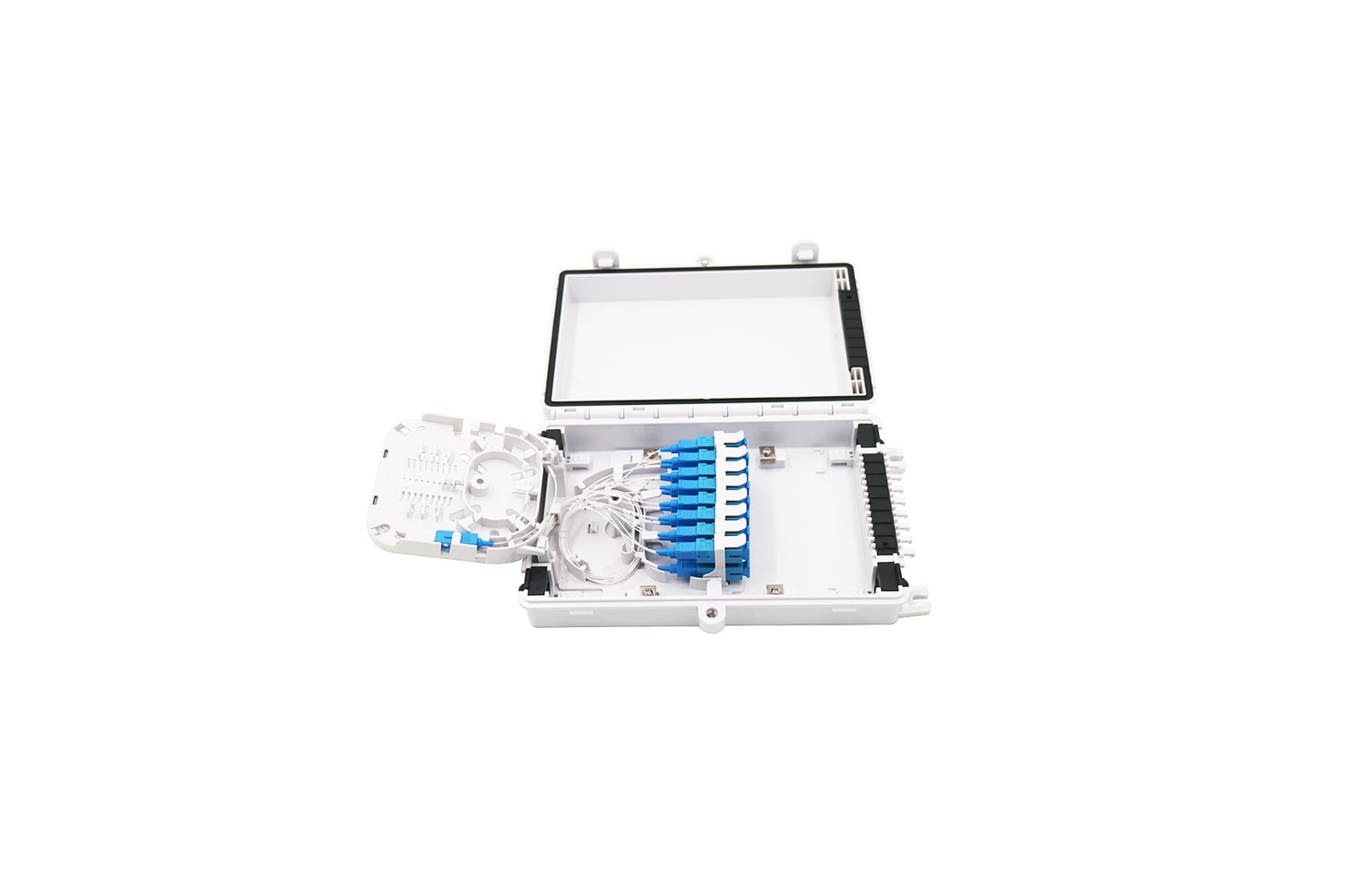 FTTH Terminal Box 12 Core DIN Rail Plastic Box With SC/APC Adapter ...