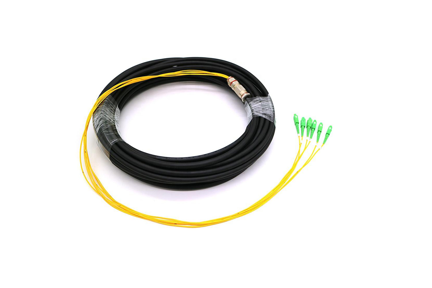 SC APC 6 core outdoor black waterproof cable pigtails - Spring Optical